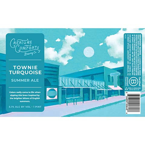 Creature Comforts Townie Turquoise Summer Ale – CraftShack - Buy craft beer online.