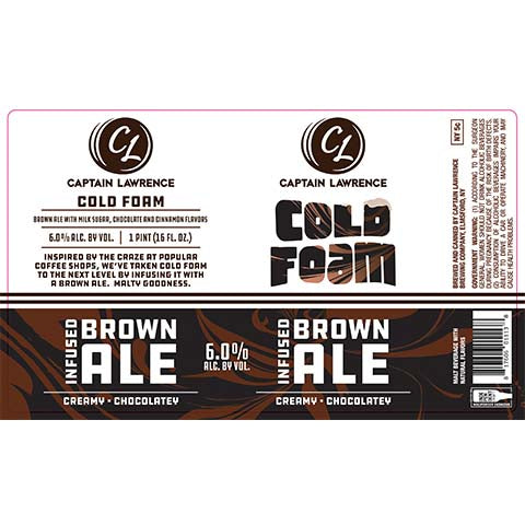 Captain Lawrence Cold Foam Brown Ale – CraftShack - Buy craft beer online.