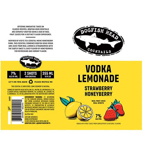 Dogfish Head Vodka Lemonade – CraftShack - Buy craft beer online.