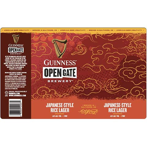 Guinness Open Gate: Japanese-Style Rice Lager – CraftShack - Buy craft ...