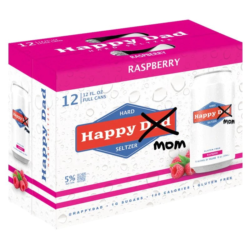Happy Dad Hard Seltzer 'Happy Mom' Raspberry 12-Pack – CraftShack - Buy ...