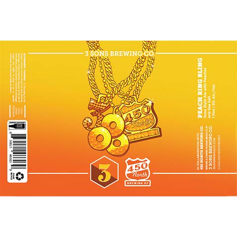3 Sons Peach Ring Bling Sour – CraftShack - Buy craft beer online.