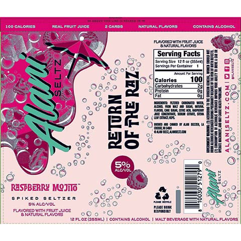 Alani Seltz Raspberry Mojito Spiked Seltzer – CraftShack - Buy craft ...