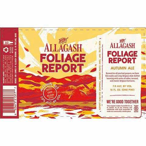 Allagash Foliage Report Autumn Ale – CraftShack - Buy craft beer online.