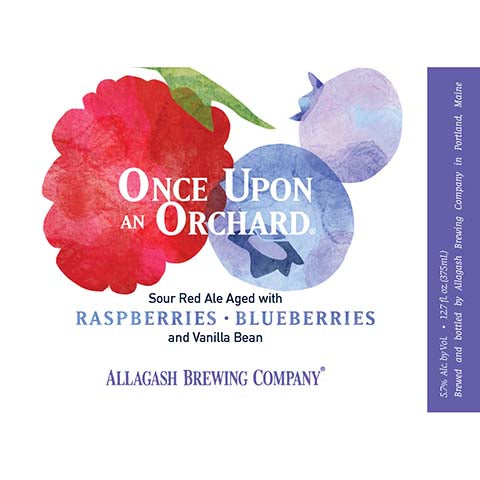 Allagash Once Upon An Orchard Sour Red Ale (Raspberries, Blueberries ...