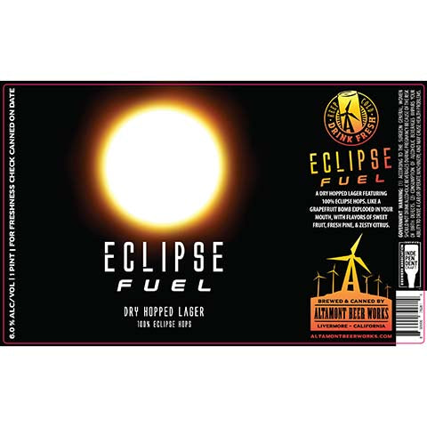 Altamont Eclipse Fuel Dry Hopped Lager – CraftShack - Buy craft beer ...