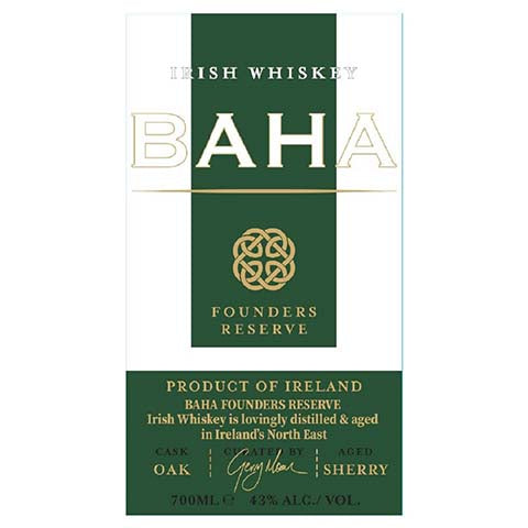 Baha Founders Reserve Irish Whiskey – Buy Liquor Online