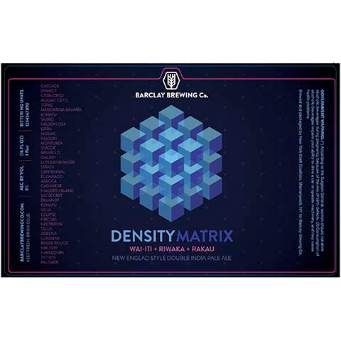 Barclay Density Matrix DIPA – CraftShack - Buy craft beer online.