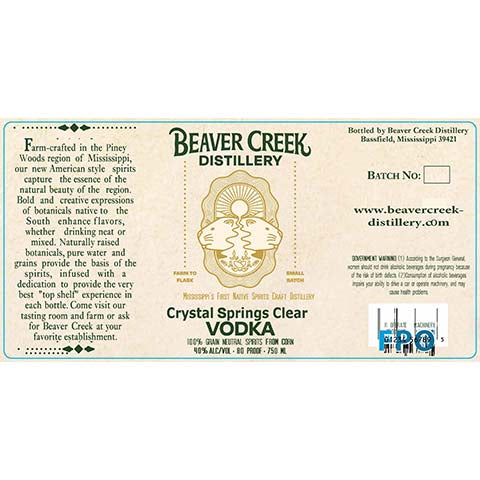 Beaver Creek Crystal Springs Clear Vodka – Buy Liquor Online