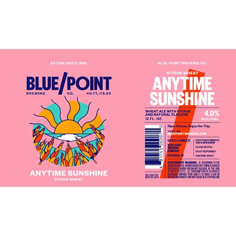 Blue Point Anytime Sunshine Citrus Wheat Ale – CraftShack - Buy craft ...