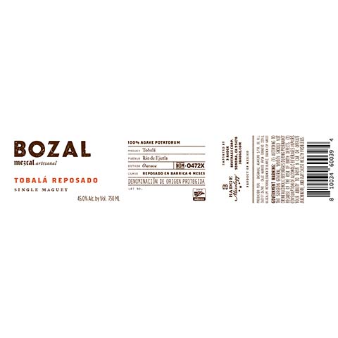 Bozal Tobala Reposado Single Maguey – Buy Liquor Online