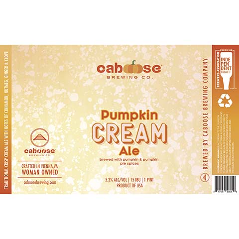 Caboose Pumpkin Cream Ale – CraftShack - Buy craft beer online.