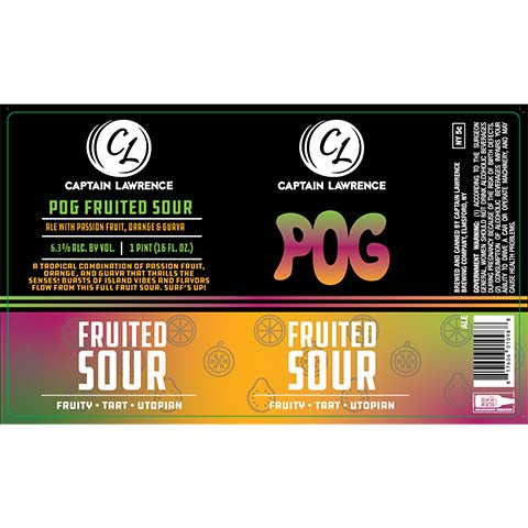 Captain Lawrence POG Fruited Sour – CraftShack - Buy craft beer online.