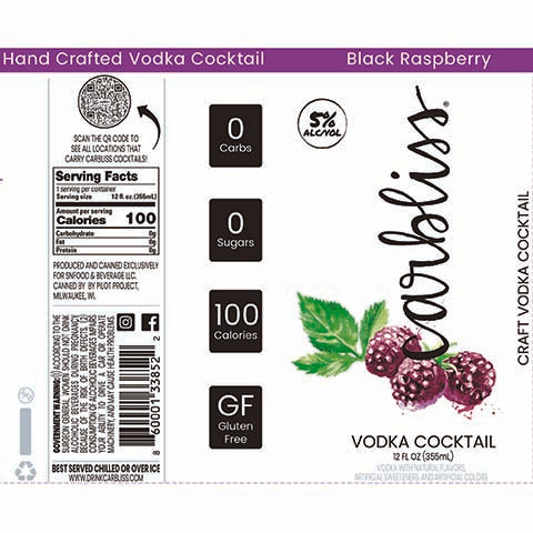 Carbliss Black Raspberry Vodka Cocktail – CraftShack - Buy craft beer ...