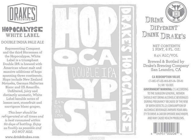 Drake's Hopocalypse Double IPA White Label – CraftShack - Buy craft ...
