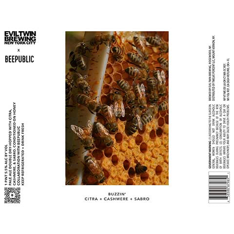 Evil Twin Buzzin' Citra + Cashmere + Sabro Pale Ale – CraftShack - Buy ...