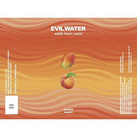 Evil Water Hard Fruit Juice (Mango Peach) – CraftShack - Buy craft beer ...
