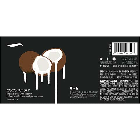 Finback Coconut Drip Imperial Stout – CraftShack - Buy craft beer online.