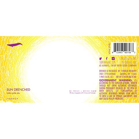 Finback Sun Drenched IPA – CraftShack - Buy craft beer online.