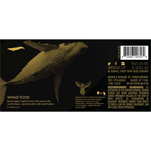 Finback Whale Food Imperial Stout – CraftShack - Buy craft beer online.