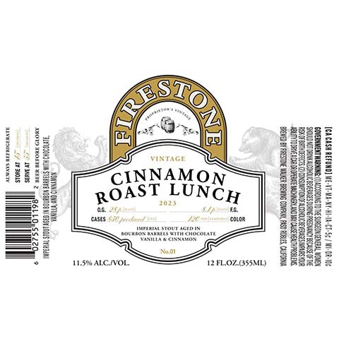 Firestone Cinnamon Roast Lunch Imperial Stout – CraftShack - Buy craft ...