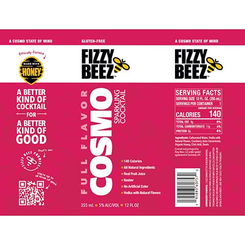 Fizzy Beez Cosmo Sparkling Cocktail – CraftShack - Buy craft beer online.