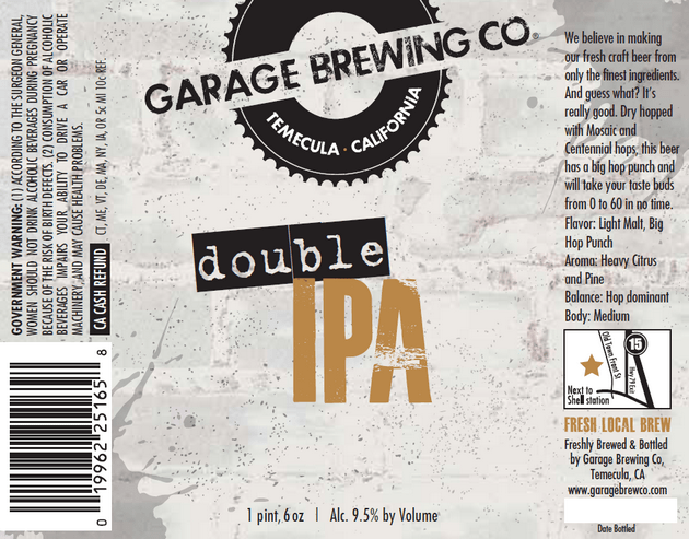 Garage Double IPA – CraftShack - Buy craft beer online.