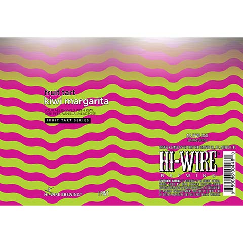 Hi-Wire Brewing Fruit Tart Kiwi Margarita Sour Ale – CraftShack - Buy ...