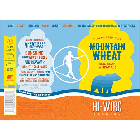 Hi-Wire Brewing Mountain Wheat Ale – CraftShack - Buy craft beer online.