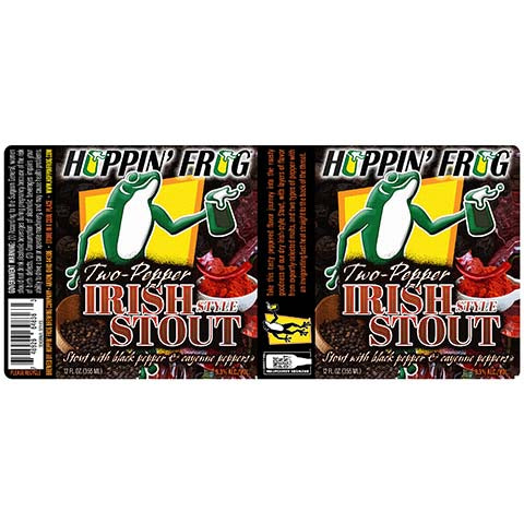 Hoppin' Frog Two-Pepper Irish Stout – CraftShack - Buy craft beer online.