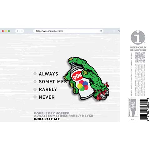 Imprint DDH Always Sometimes Rarely Never IPA – CraftShack - Buy craft ...