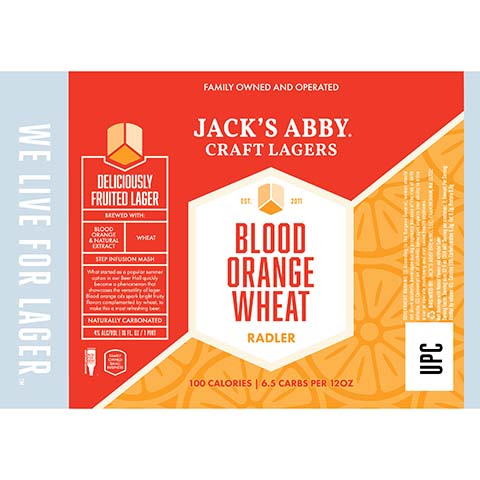 Jack's Abby Blood Orange Wheat Radler – CraftShack - Buy craft beer online.