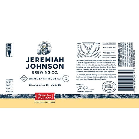Jeremiah Johnson Blonde Ale – CraftShack - Buy craft beer online.