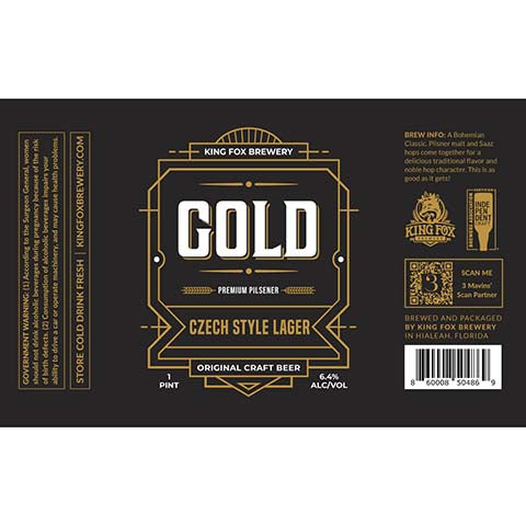 King Fox Gold Lager – CraftShack - Buy craft beer online.