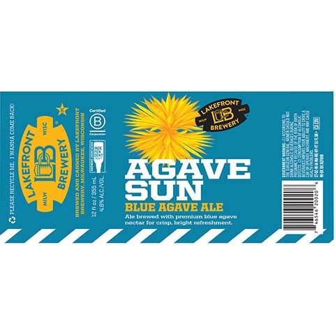 Lakefront Agave Sun Blue Agave Ale – CraftShack - Buy craft beer online.