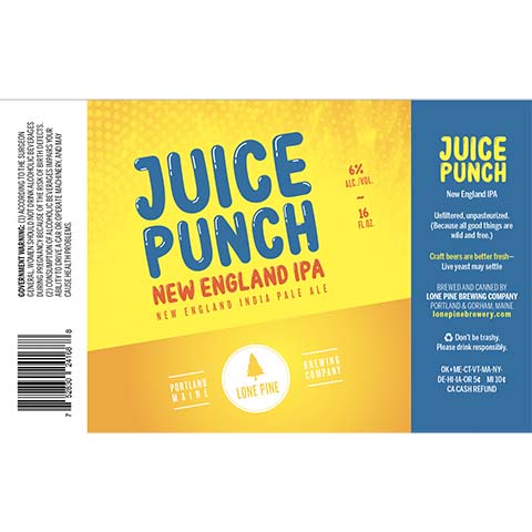 Lone Pine Juicy Punch IPA – CraftShack - Buy craft beer online.