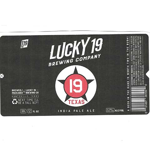 Lucky 19 Texas 19 IPA – CraftShack - Buy craft beer online.