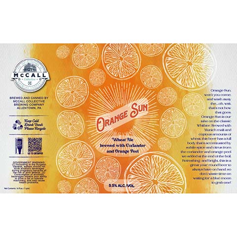 McCall Orange Sun Wheat – CraftShack - Buy craft beer online.
