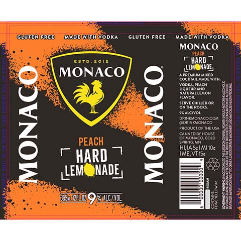 Monaco Peach Hard Lemonade – CraftShack - Buy craft beer online.
