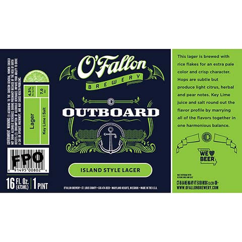 O'Fallon Outboard Island Lager – CraftShack - Buy craft beer online.