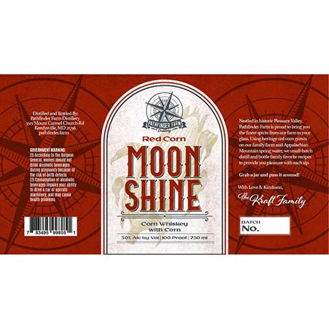 Pathfinder Farm Red Corn Moonshine – Buy Liquor Online