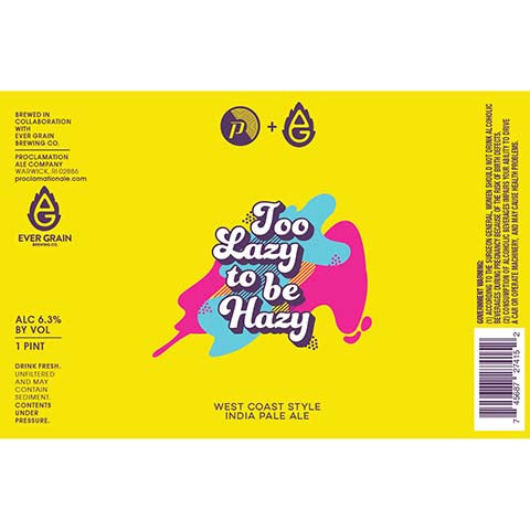 Proclamation Too Lazy to be Hazy West Coast IPA – CraftShack - Buy ...