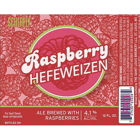Schlafly Raspberry Hefeweizen Ale – CraftShack - Buy craft beer online.