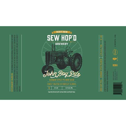 Sew Hop'd John Boy Pils – CraftShack - Buy craft beer online.