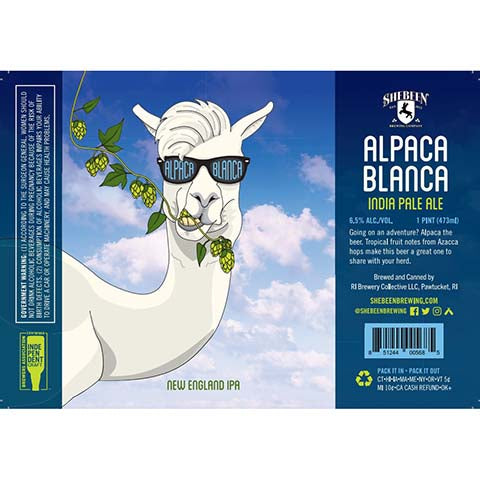 Shebeen Alpaca Blanca NEIPA – CraftShack - Buy craft beer online.