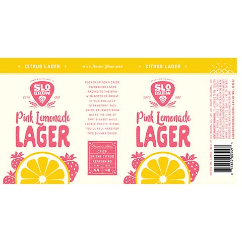 Slo Brew Pink Lemonade Lager – CraftShack - Buy craft beer online.