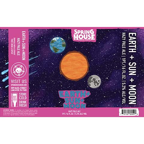 Spring House Earth + Sun + Moon Hazy Pale Ale – CraftShack - Buy craft ...