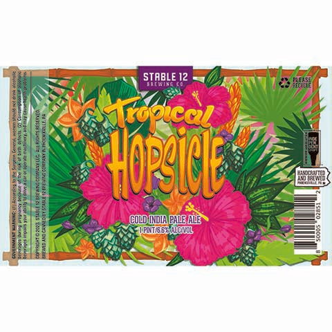 Stable 12 Tropical Hopsicle Cold IPA – CraftShack - Buy craft beer online.
