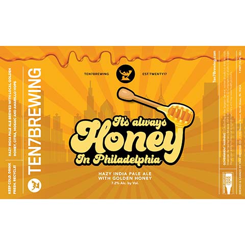 Ten7 It's Always Honey In Philadelphia Hazy IPA – CraftShack - Buy ...