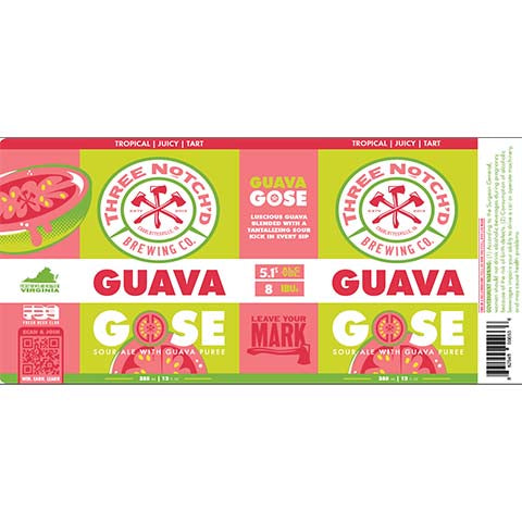 Three Notch'd Guava Gose – CraftShack - Buy craft beer online.